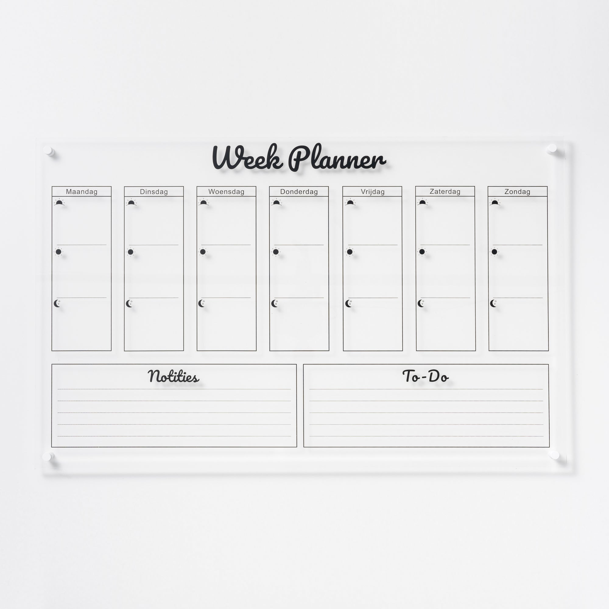 Weekplanner glas voor aan muur kopen? WireDesign